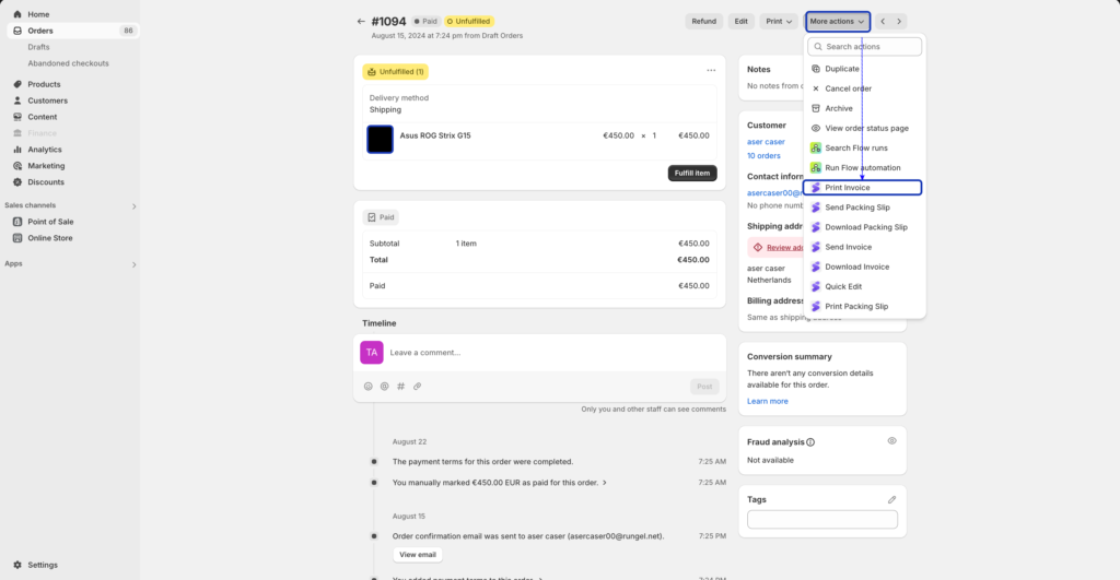How can I print invoices? – Night Shift Software Support
