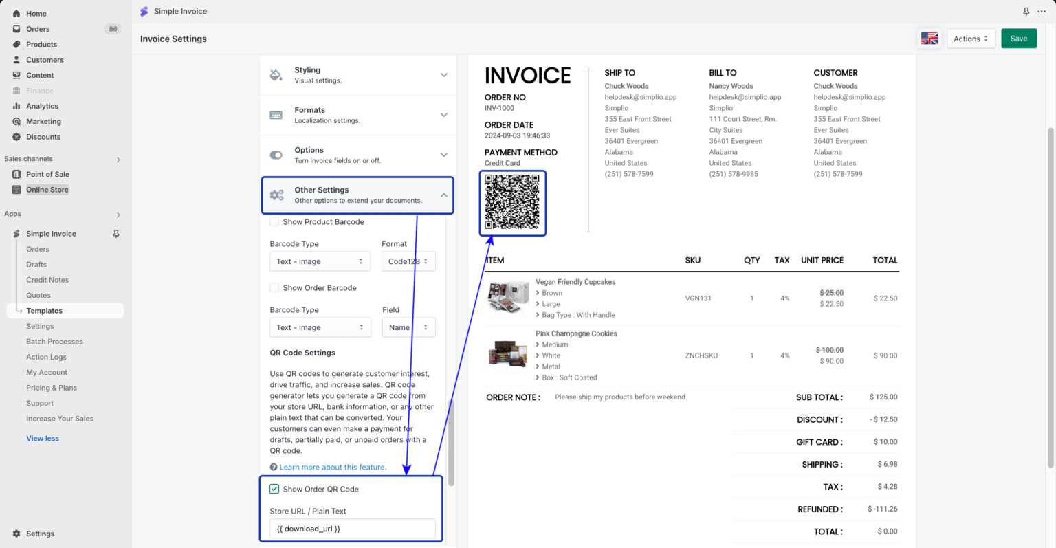 How can I display QR Codes on my invoices? – Night Shift Software Support